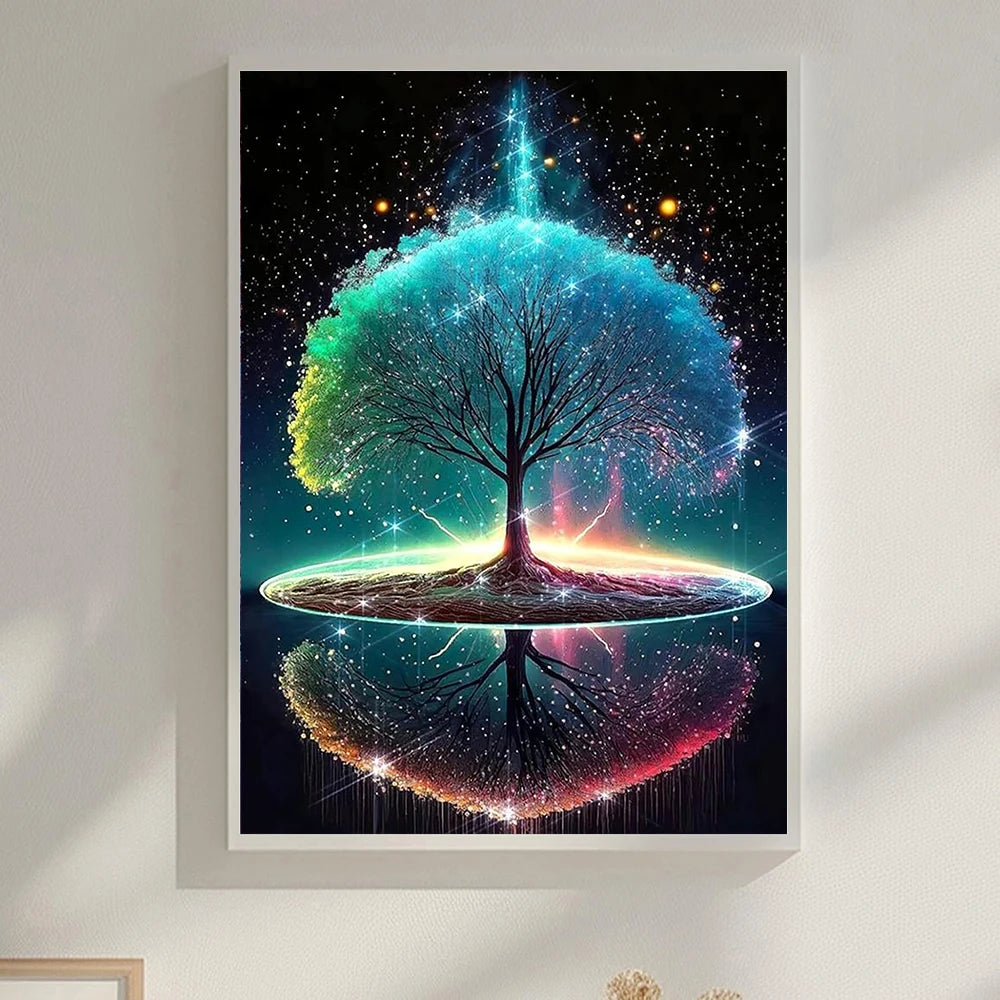 5D Diy Diamond Painting Fantasy Moon Tree Landscape – Arts and Crafts ...